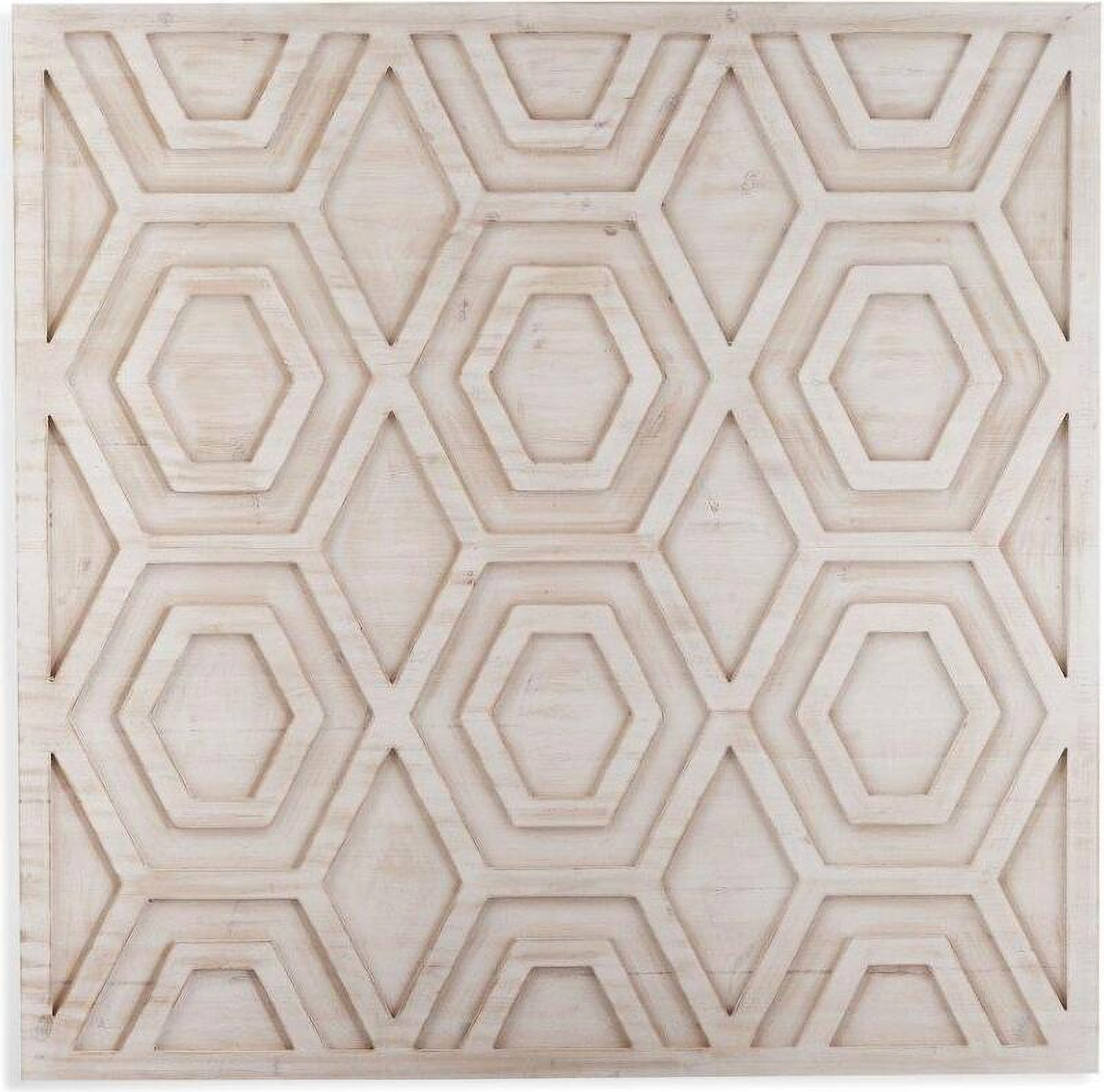 Geometric Washed White Wall Hanging by Bassett Mirror Company ...