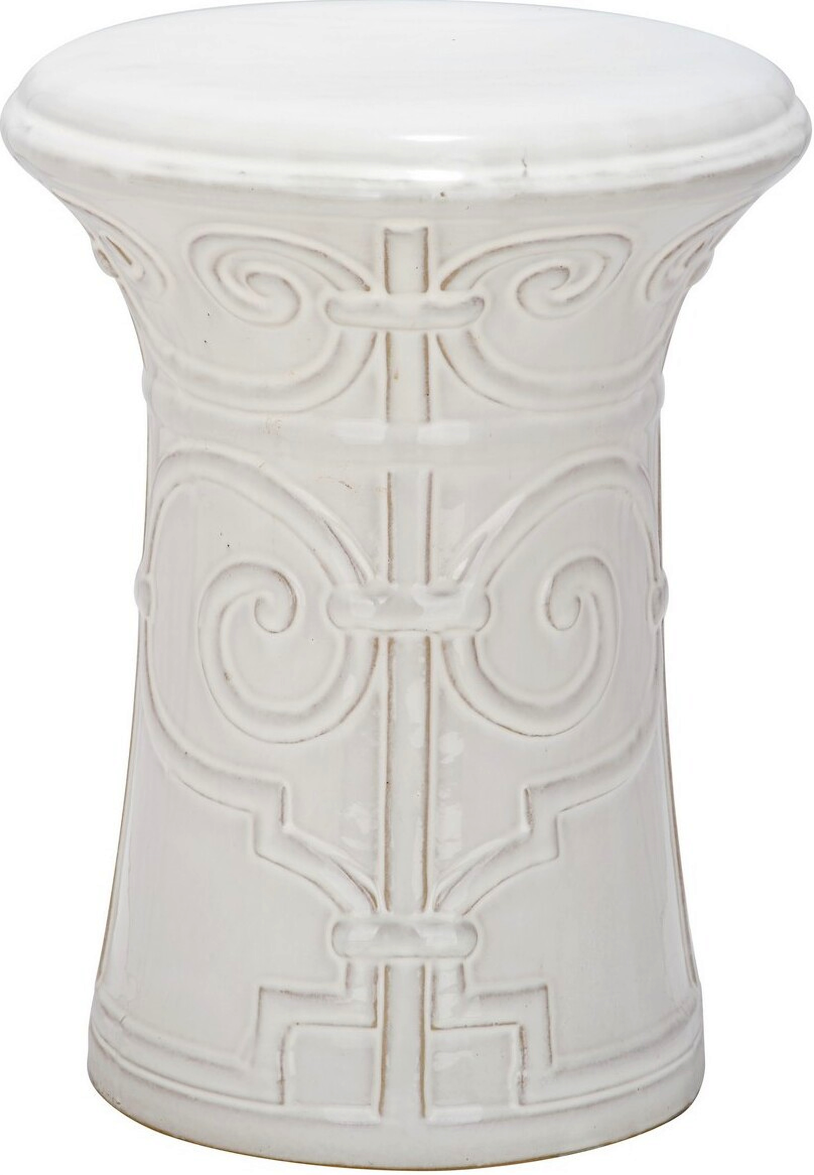 White Imperial Scroll Garden Stool by Safavieh | 1StopBedrooms