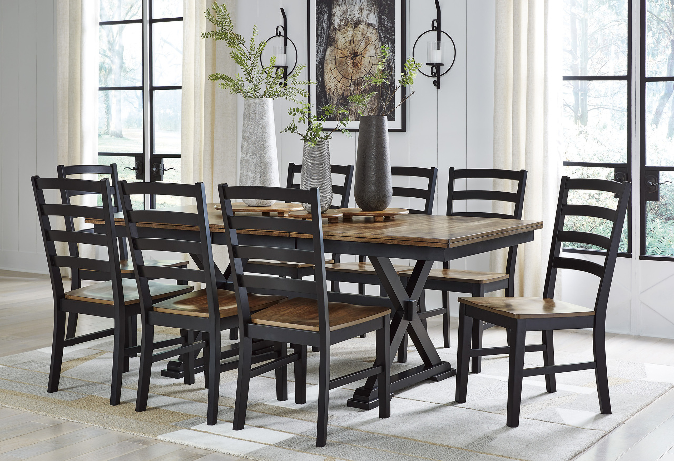 Wildenauer Brown And Black Extendable Dining Room Set by Ashley ...