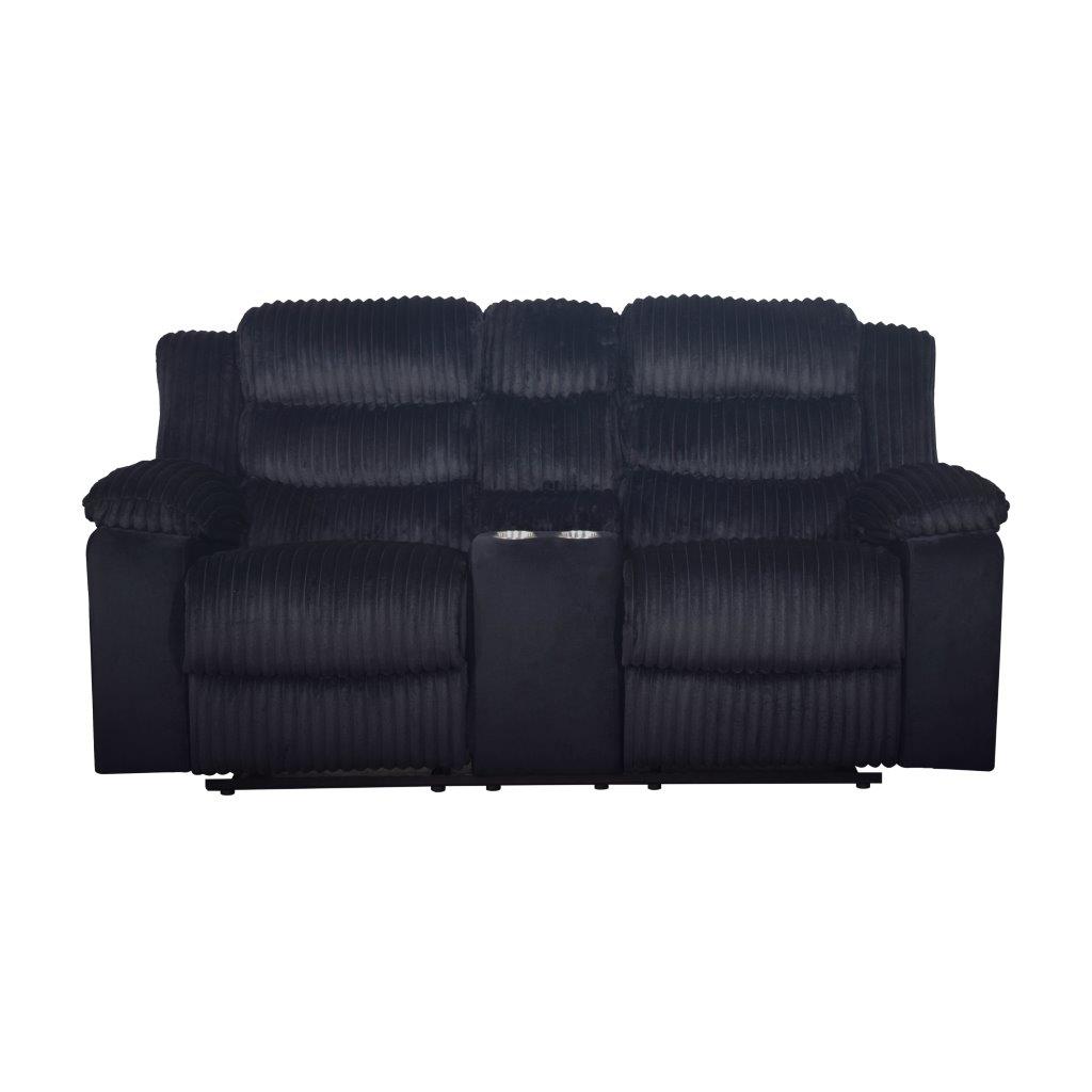 Willow Console Loveseat with Dual Recliners In Black by New Classic ...