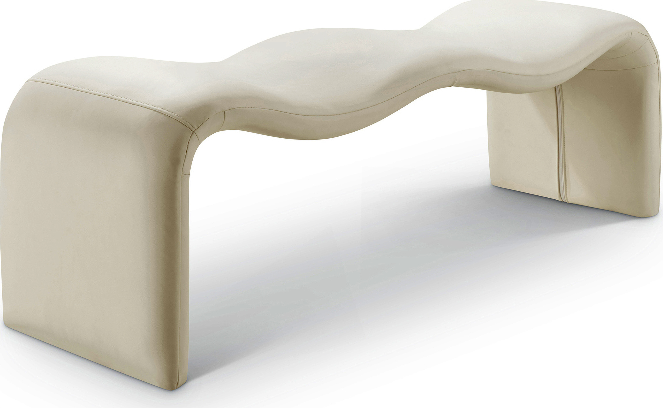 Willow Vegan Leather Bench In Cream by Meridian | 1StopBedrooms