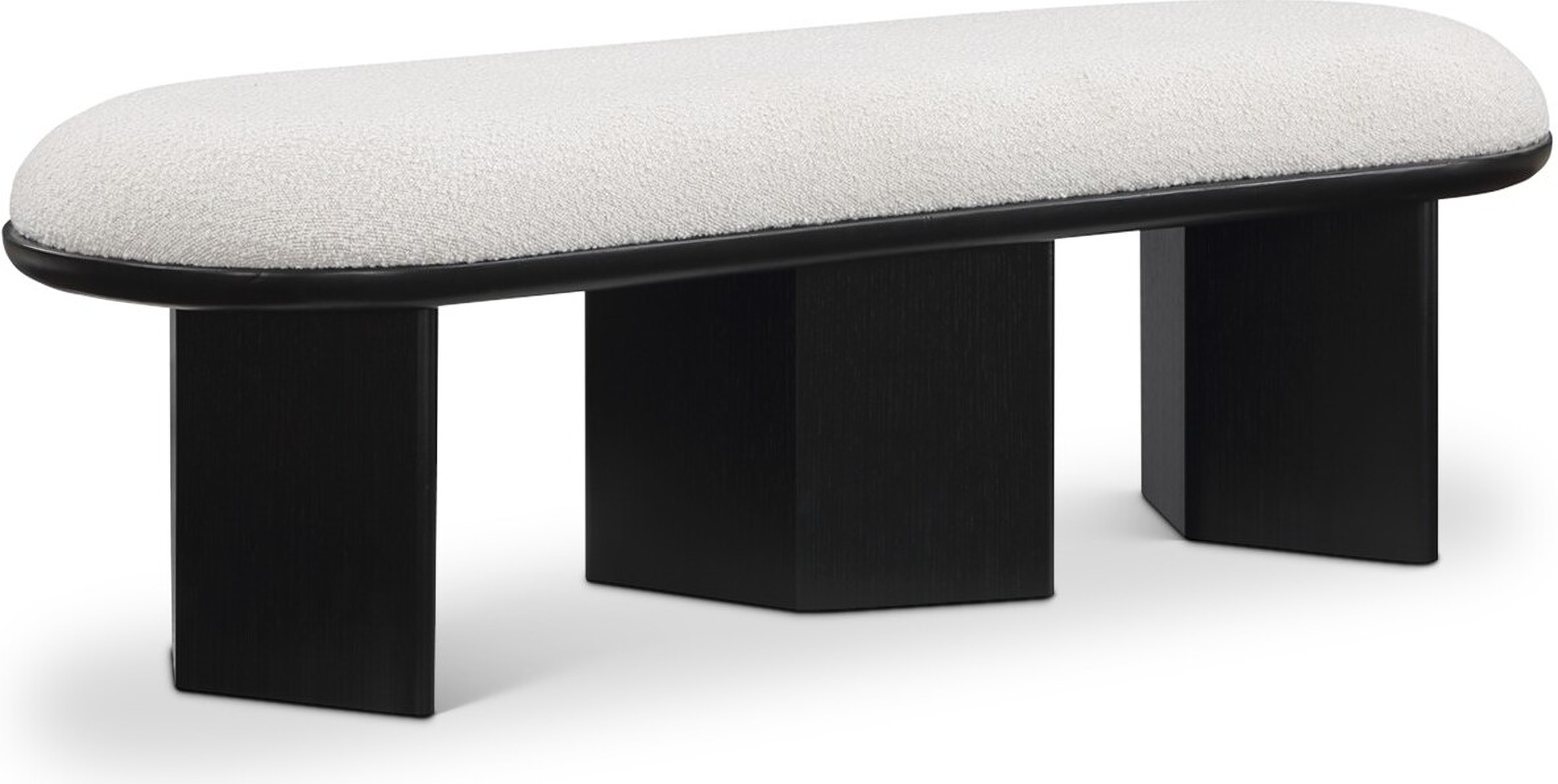 Wilshire Boucle Fabric Bench In Cream and Black by Meridian | 1StopBedrooms
