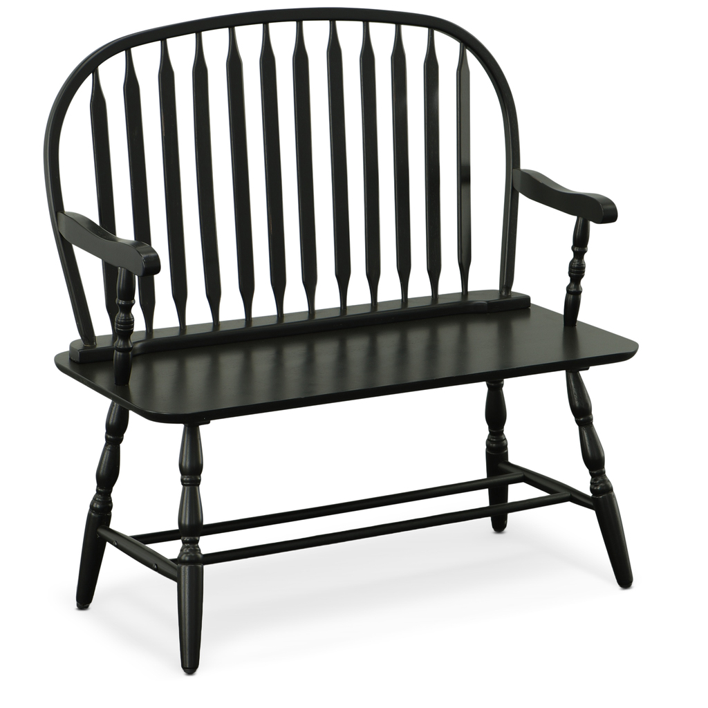 Windsor Bench In Antique Black by Carolina Living | 1StopBedrooms