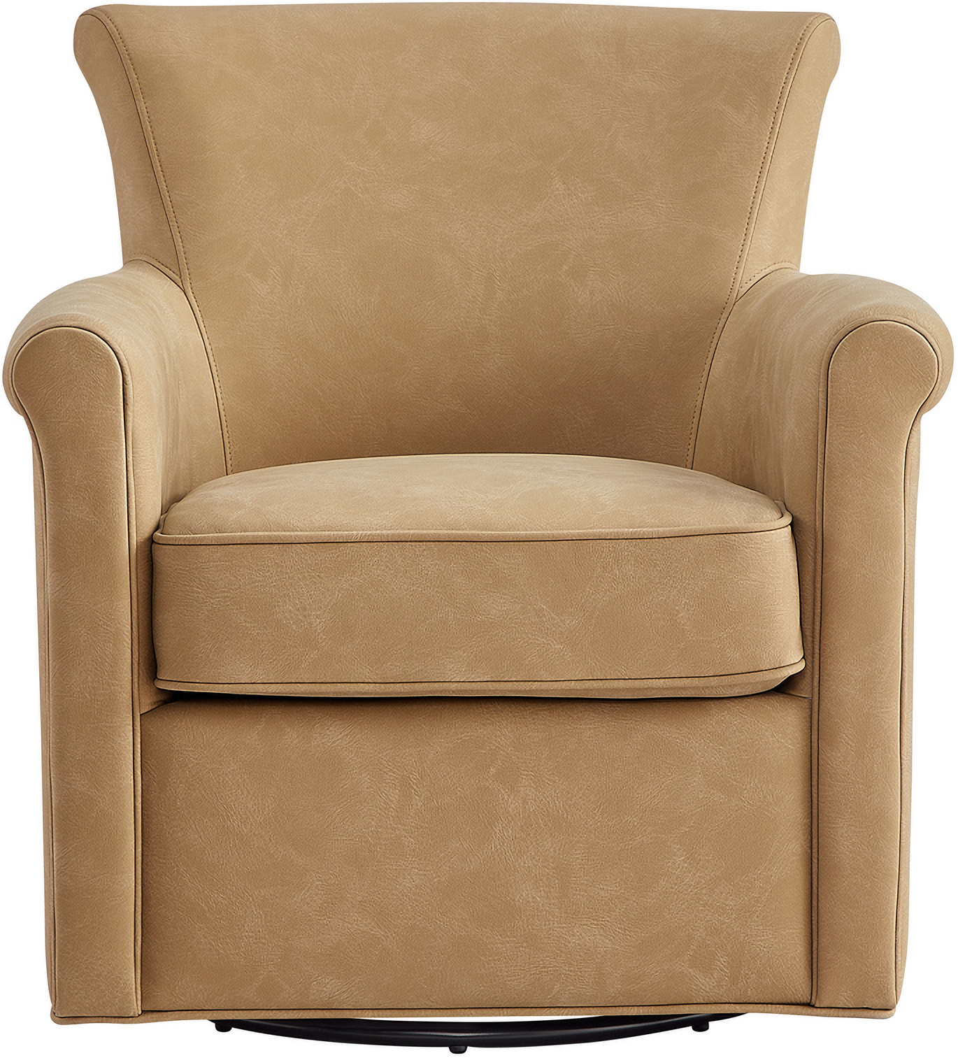 Winton Faux Leather Swivel Accent Chair In Honey Brown by Comfort ...