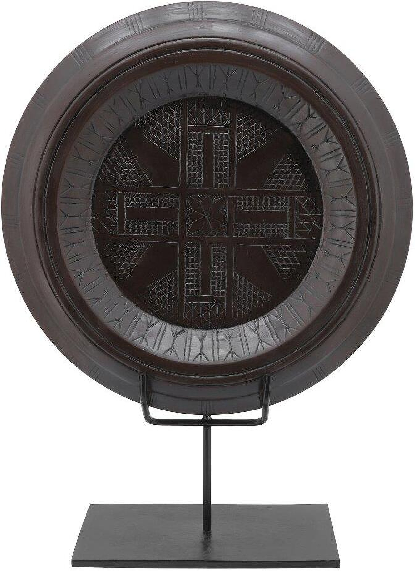 Wood 24 Inch Aztec Table Accent In Brown by Sagebrook | 1StopBedrooms