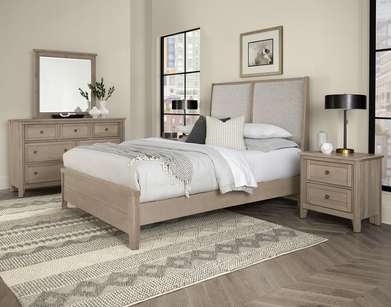 Woodbridge Upholstered Bedroom Set In Grey by Vaughan Bassett ...