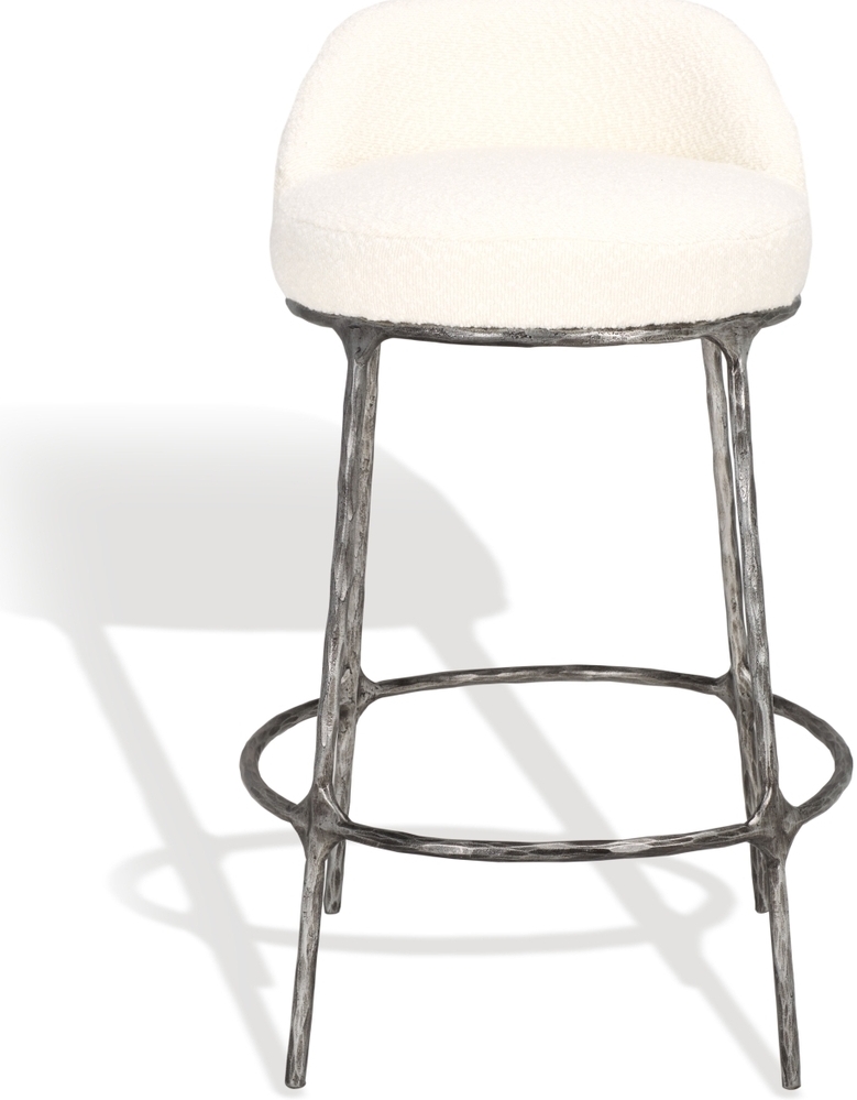 Woodsen Boucle Counter Stool In Ivory and Black by Safavieh Couture ...