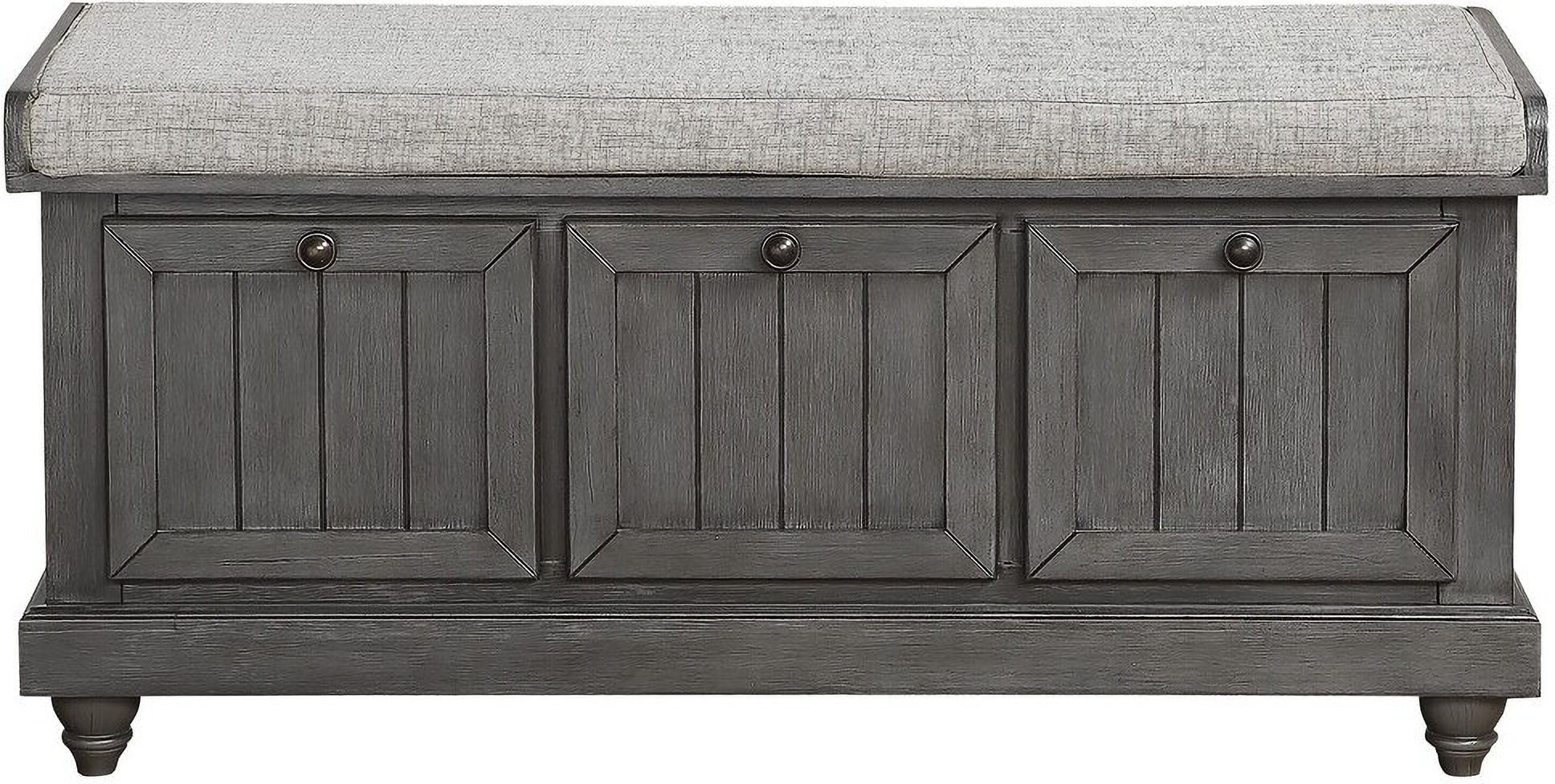 Woodwell Distressed Dark Gray Bench by Homelegance | 1StopBedrooms