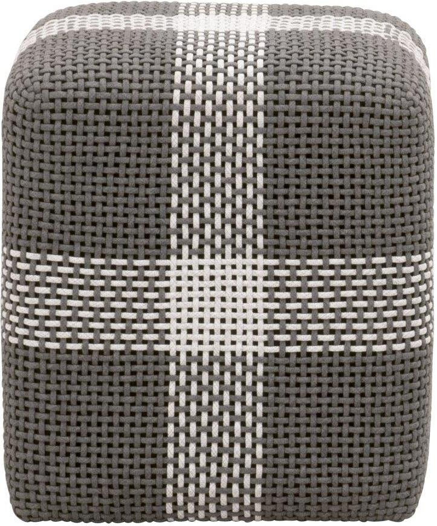 Woven Cross Accent Cube In Dove and White by Essentials For Living ...