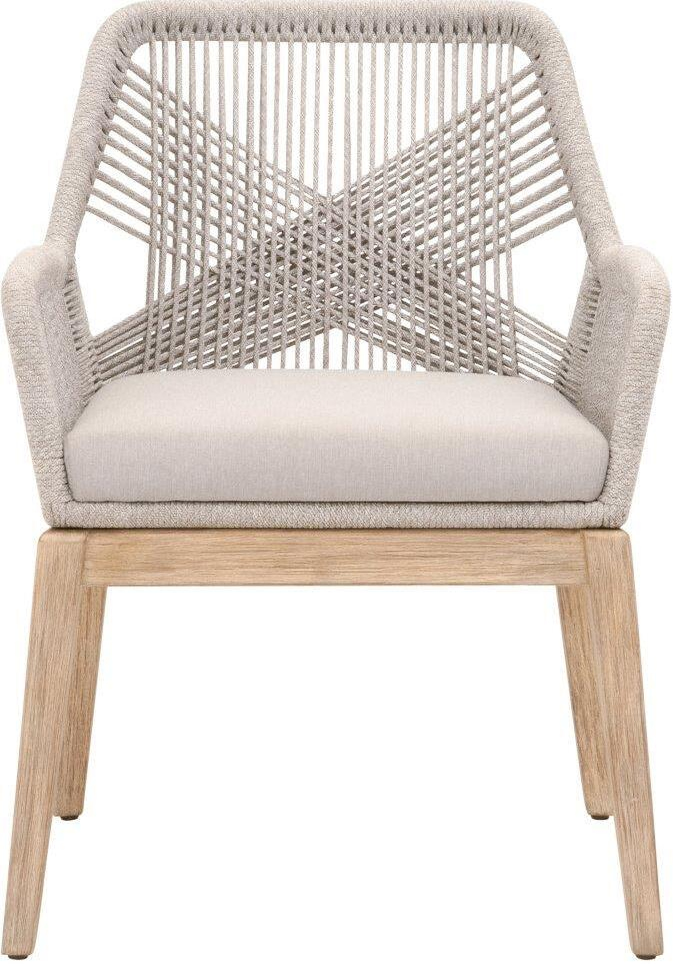 Woven Loom Arm Chair Set of 2 In Taupe and Natural Gray by Essentials ...