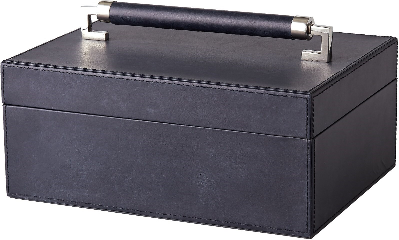 Wrapped Leather Handle Box In Blue Wash by Global Views | 1StopBedrooms