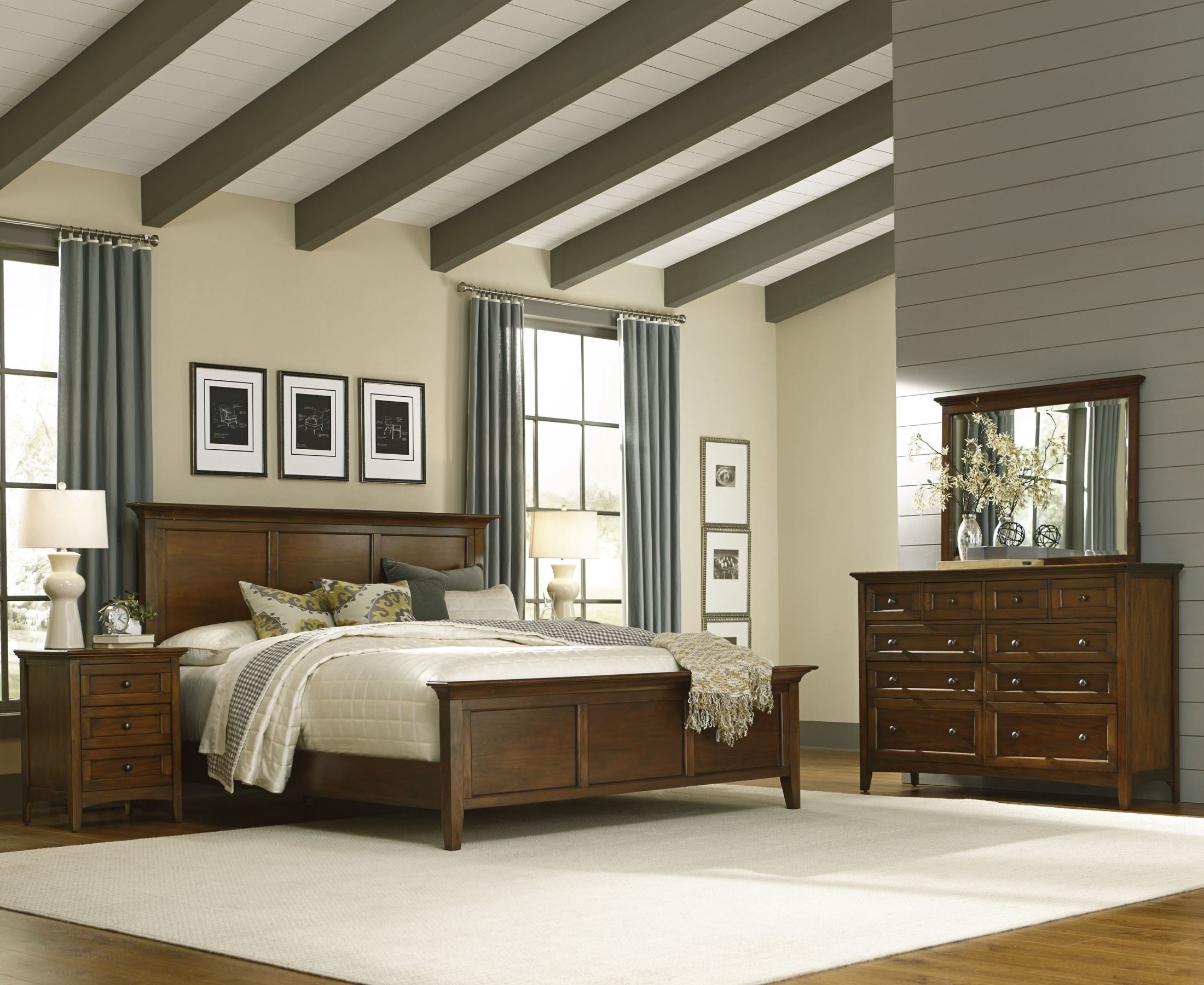 Westlake Cherry Brown Mansion Bedroom Set by A-America | 1StopBedrooms