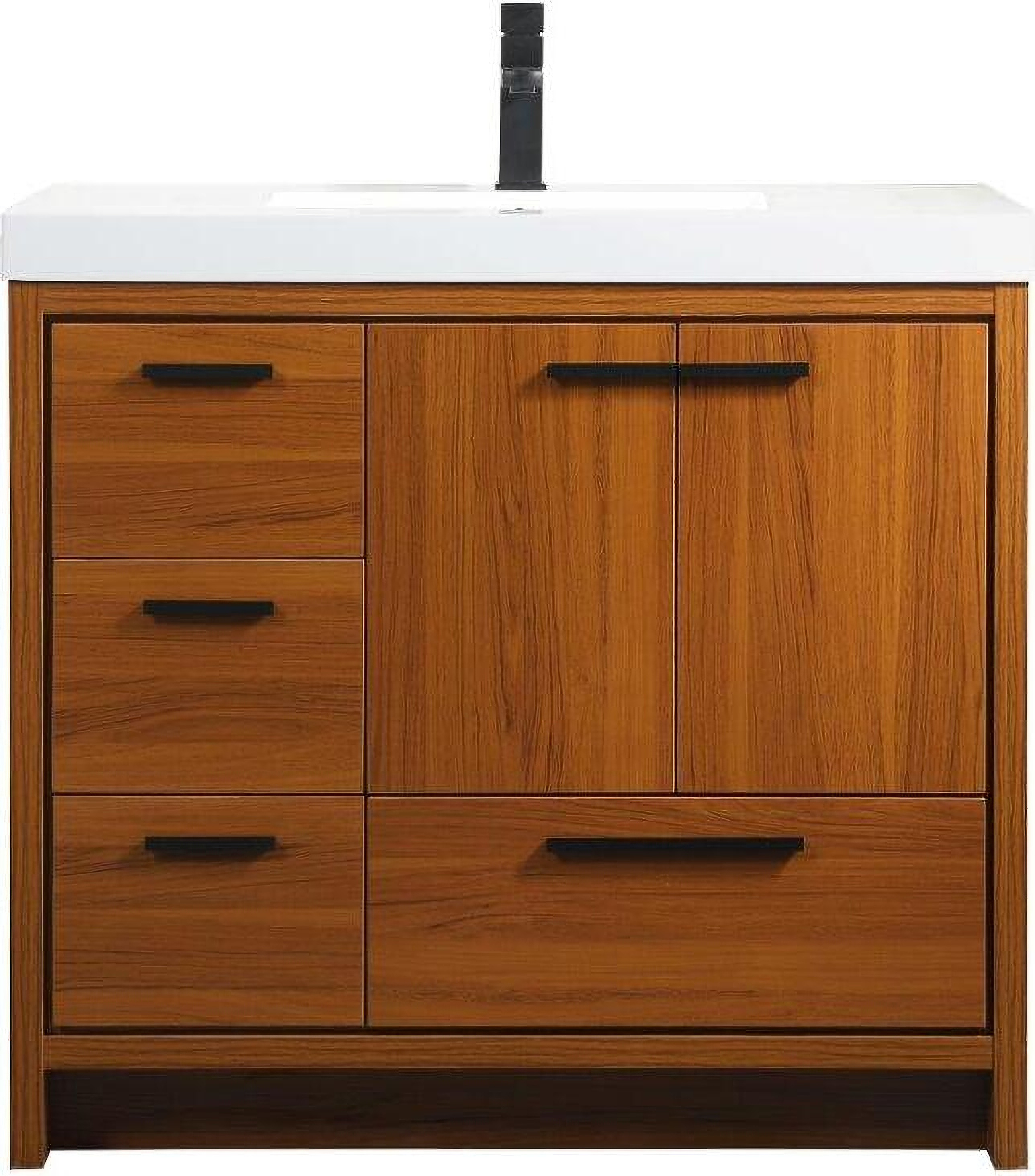 Wyatt 36 Inch Single Bathroom Vanity In Teak by Elegant Lighting ...