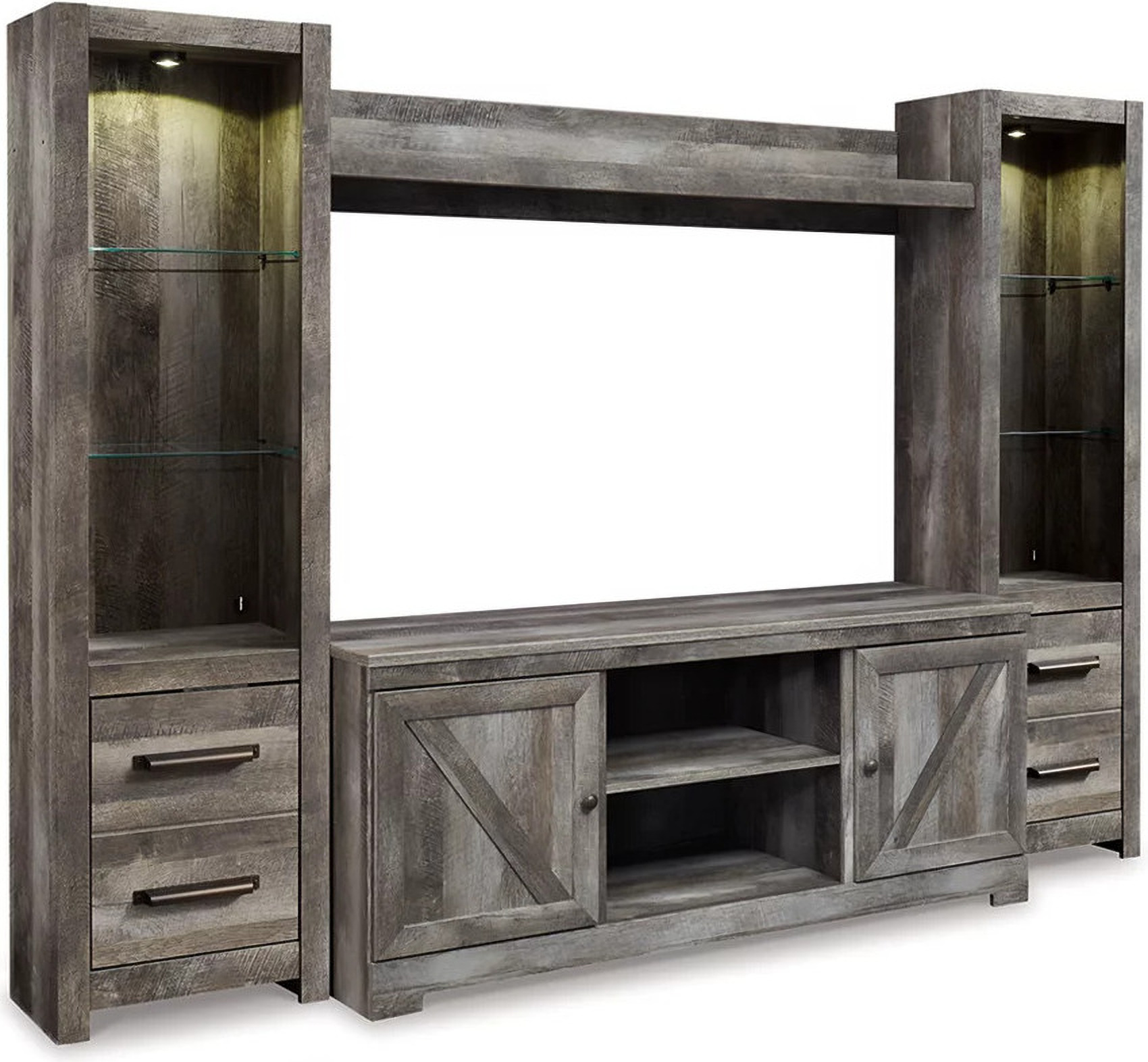 Wynnlow 4-Piece Entertainment Center In Gray by Ashley Furniture ...