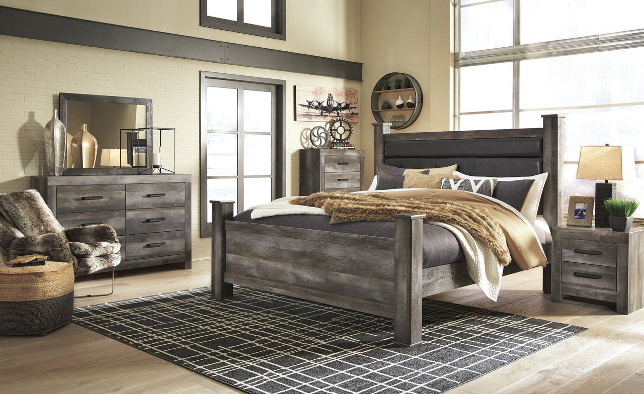 Wynnlow Poster Bedroom Set In Gray by Ashley Furniture | 1StopBedrooms