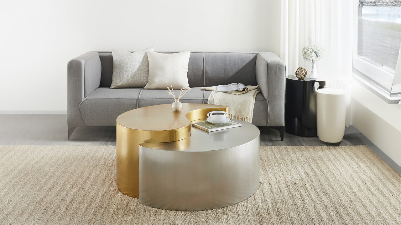 Ying Yang Coffee Table In Gold and Silver by Galaxy Home Furnishings ...