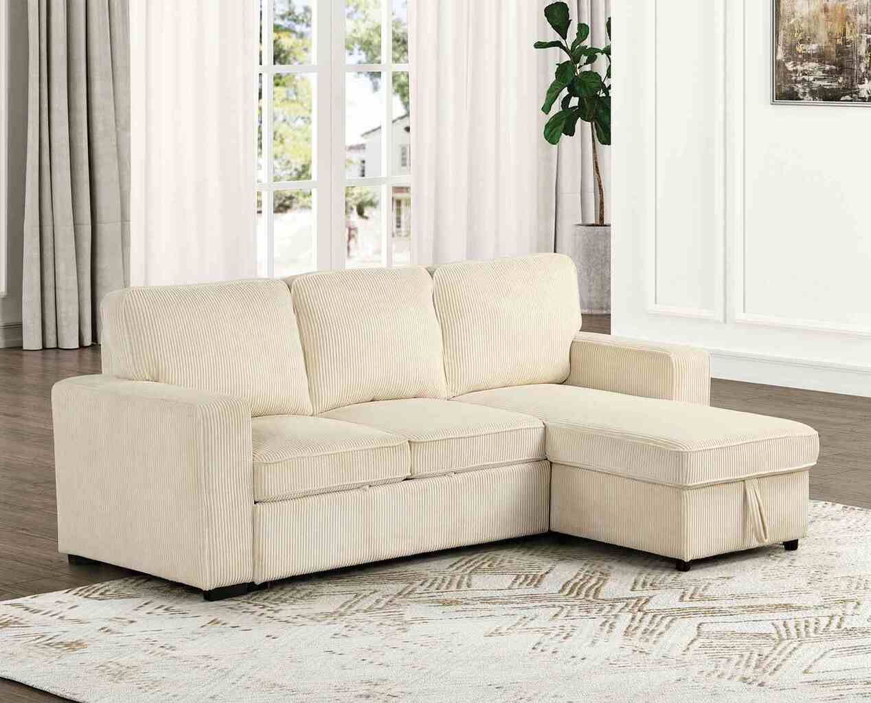 Yves Sectional In Beige by Furniture of America | 1StopBedrooms