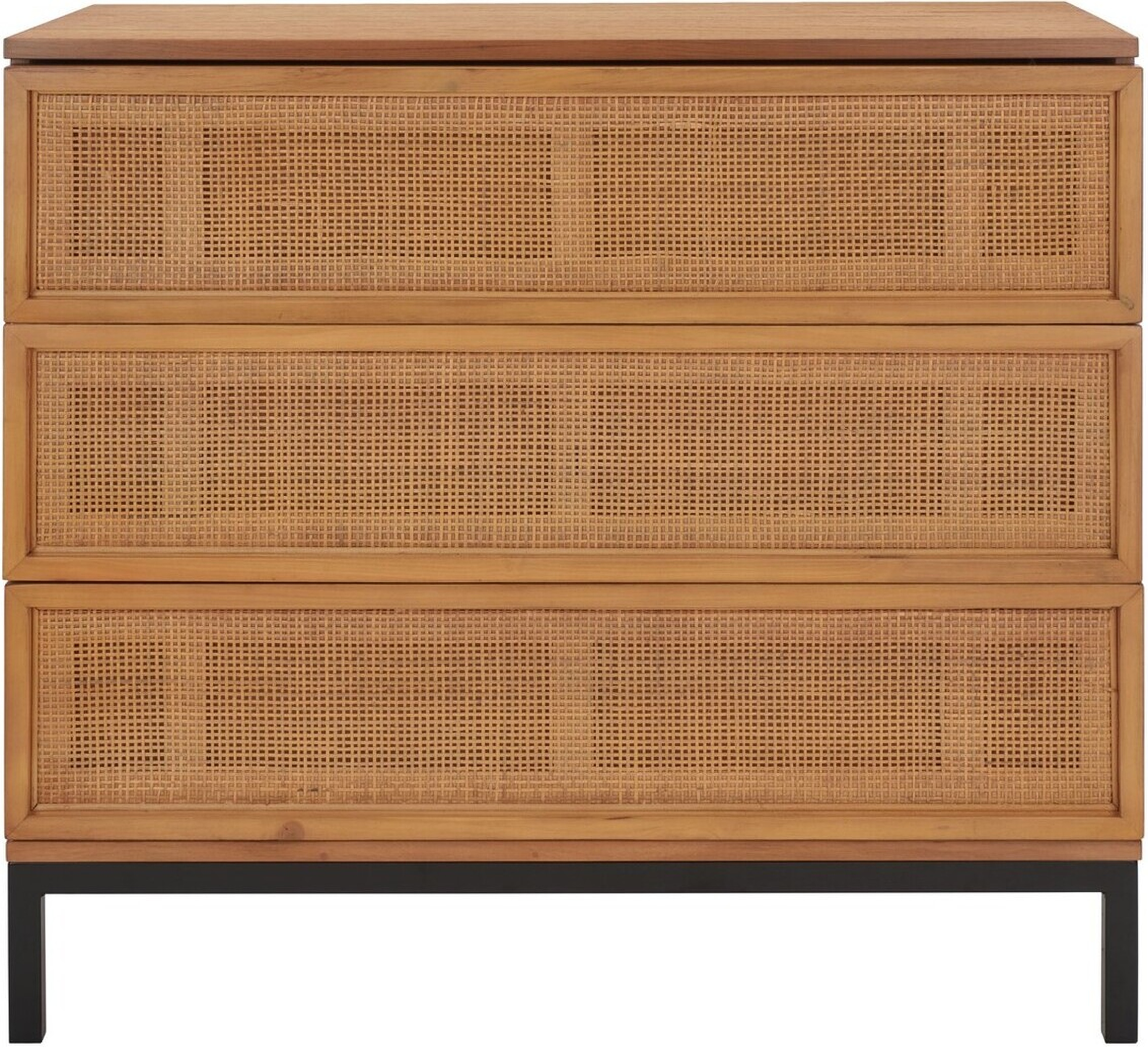 Zadie 3 Drawer Rattan Chest in Natural by Safavieh | 1StopBedrooms