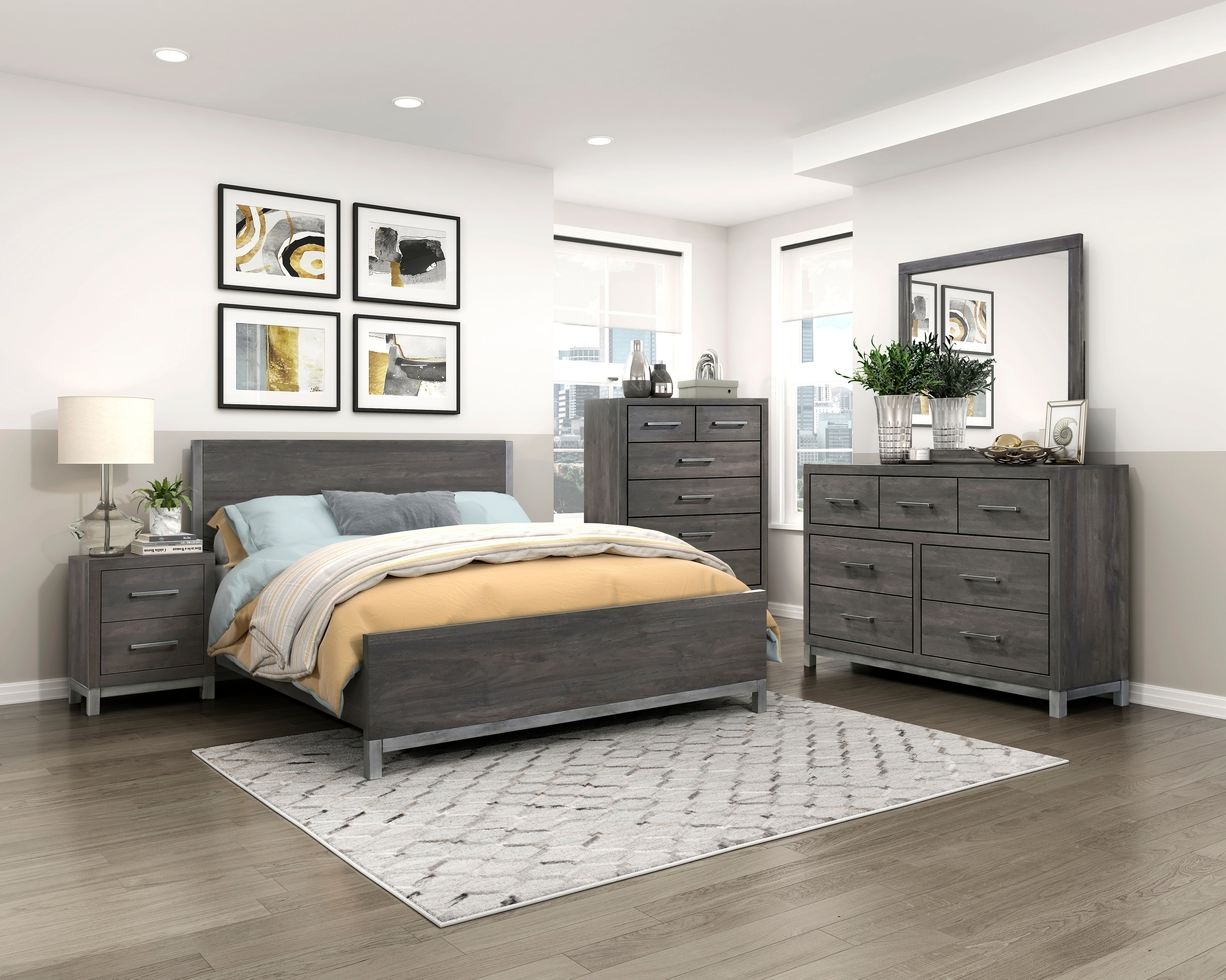 Zephyr Panel Bedroom Set In Gray by Homelegance | 1StopBedrooms