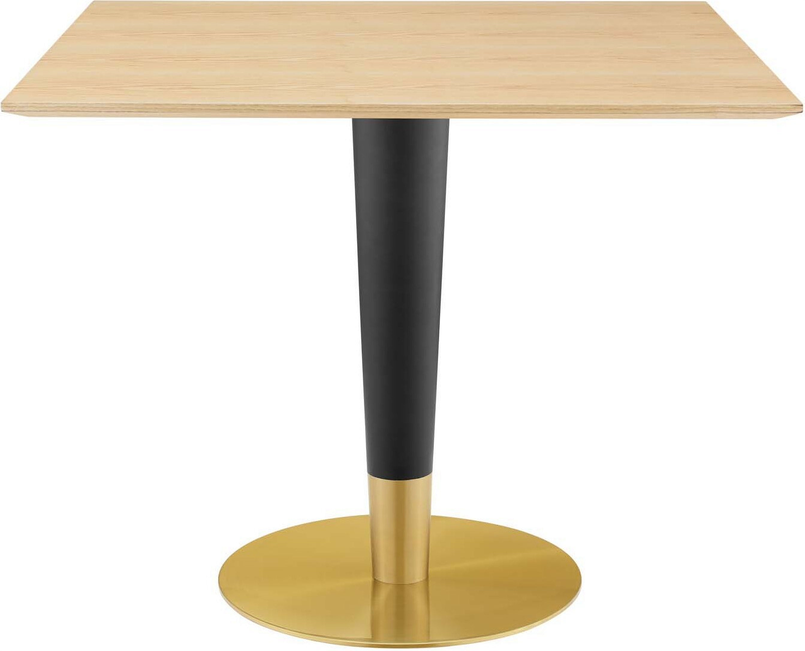 Zinque 36 Inch Square Dining Table In Natural and Gold by Modway ...