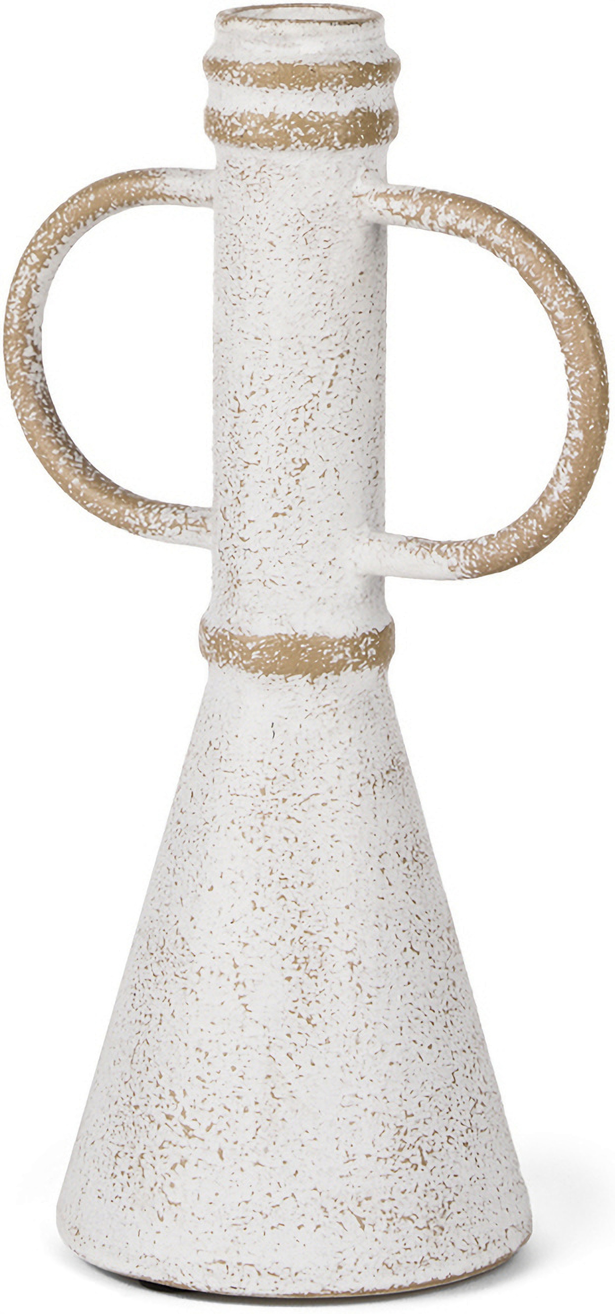 Ziva Distressed Wall Metal Small Sculptural Object In White by Mercana ...