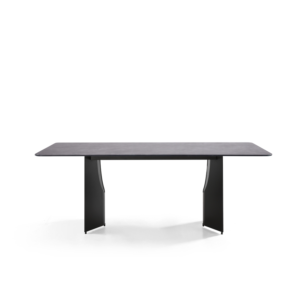 Zoey 79 Inch Rectangular Dining Table with Tempered Glass Table Top In ...