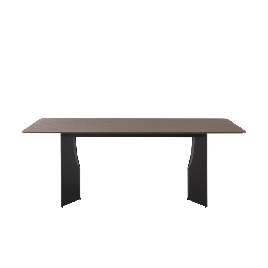 Zoey 79 Inch Rectangular Dining Table with Tempered Glass Table Top In ...