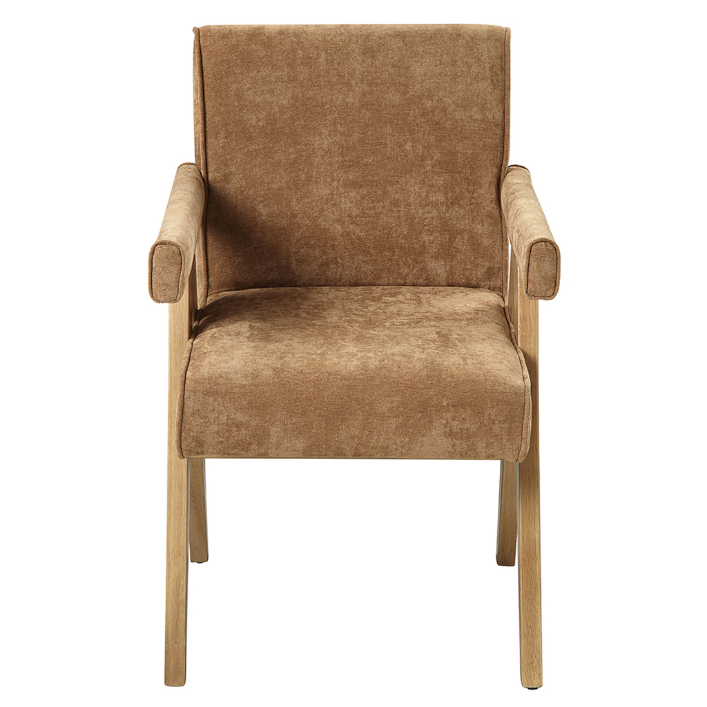 Zoey Arm Chair Set of 2 In Chocolate and Oak by ACME | 1StopBedrooms