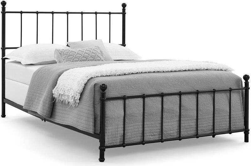 Zora Queen Flat Rail Spindle Metal Bed In Black by Bernell | 1StopBedrooms