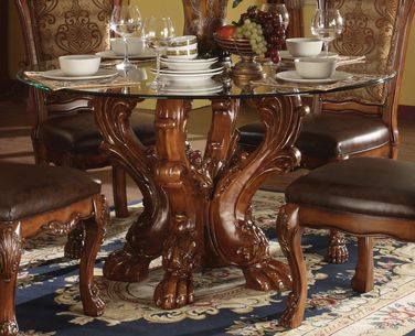 Acme Dresden 5-pc Round Dining Table Set in Cherry | 1StopBedrooms