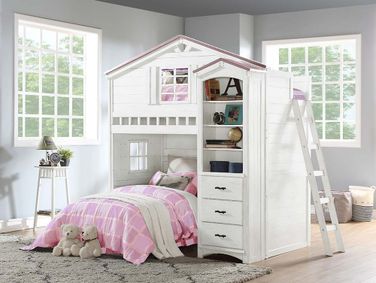 Pink twin loft bed store