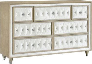 Antonella Ivory And Camel Upholstered Panel Bedroom Set by Coaster ...