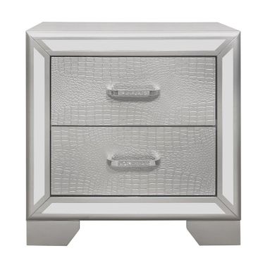 Silver metallic nightstand store