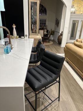 Burke Boucle Fabric Counter Stool In Cream by Meridian | 1StopBedrooms