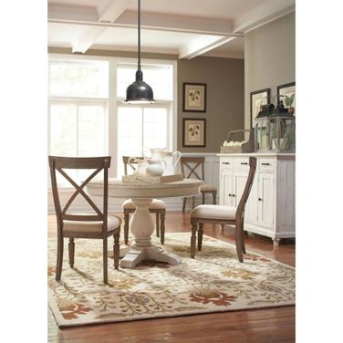 Riverside aberdeen round dining table weathered worn store