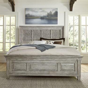 white panel bed king