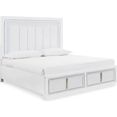 white frame bed