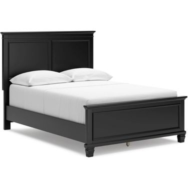 simple black frame bed