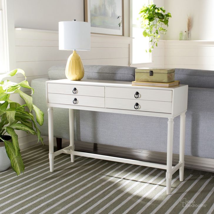 Aliyah 4Drw Console Table in White by Safavieh | 1StopBedrooms