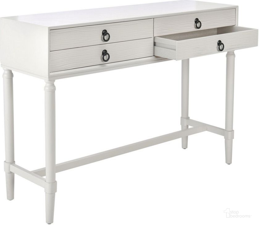Aliyah 4Drw Console Table in White by Safavieh | 1StopBedrooms