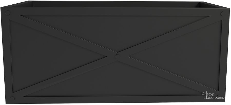 Bonsai 30 Inch Long Poly Stone Rectangle Planter In Black by LeisureMod ...