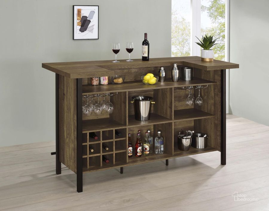182104 Rustic Oak Bar Unit by Coaster | 1StopBedrooms