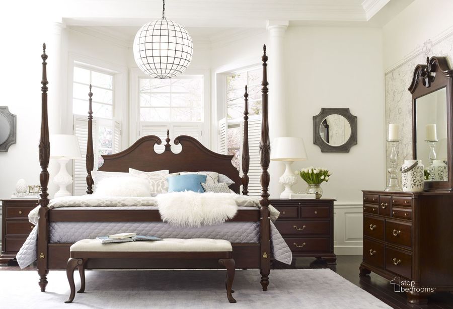 Hadleigh Rice Carved King Poster Bed by Kincaid | 1StopBedrooms