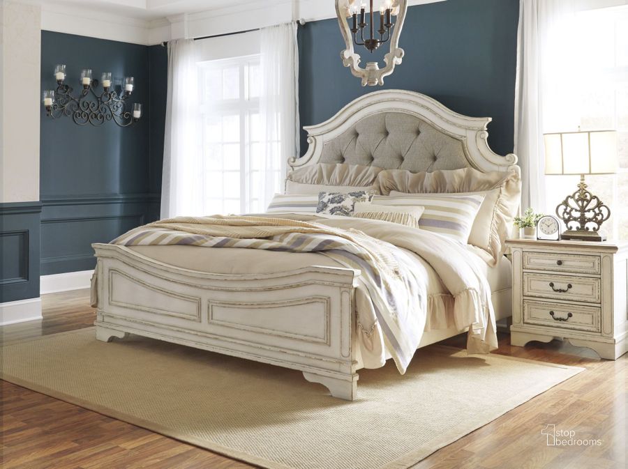Realyn Two Tone Upholstered Panel Bedroom Set by Ashley Furniture ...