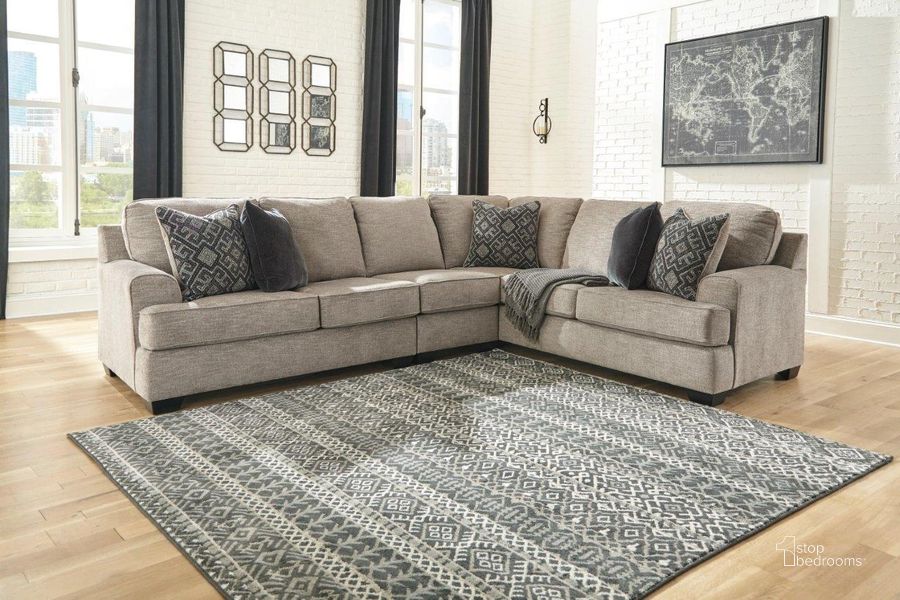 Bovarian 3-Piece RAF Sectional In Stone by Ashley Furniture | 1StopBedrooms