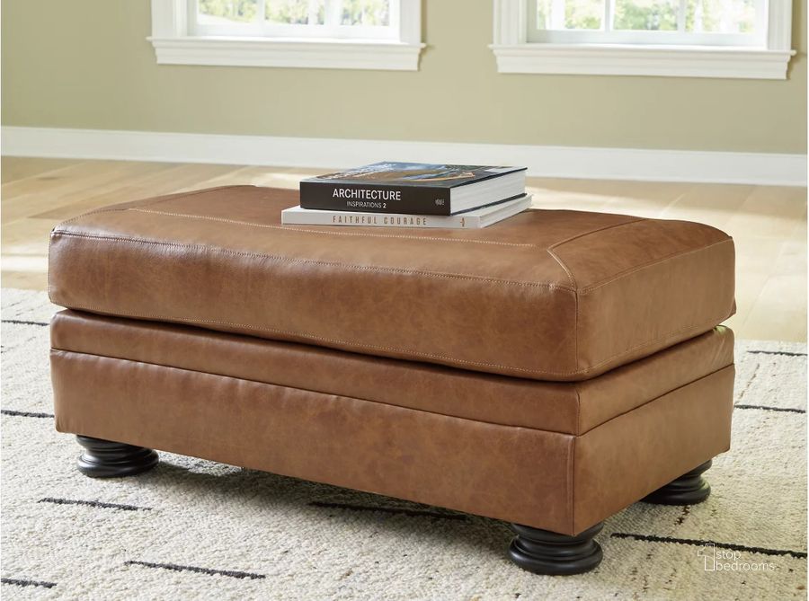 Carianna Ottoman In Caramel by Ashley Furniture | 1StopBedrooms