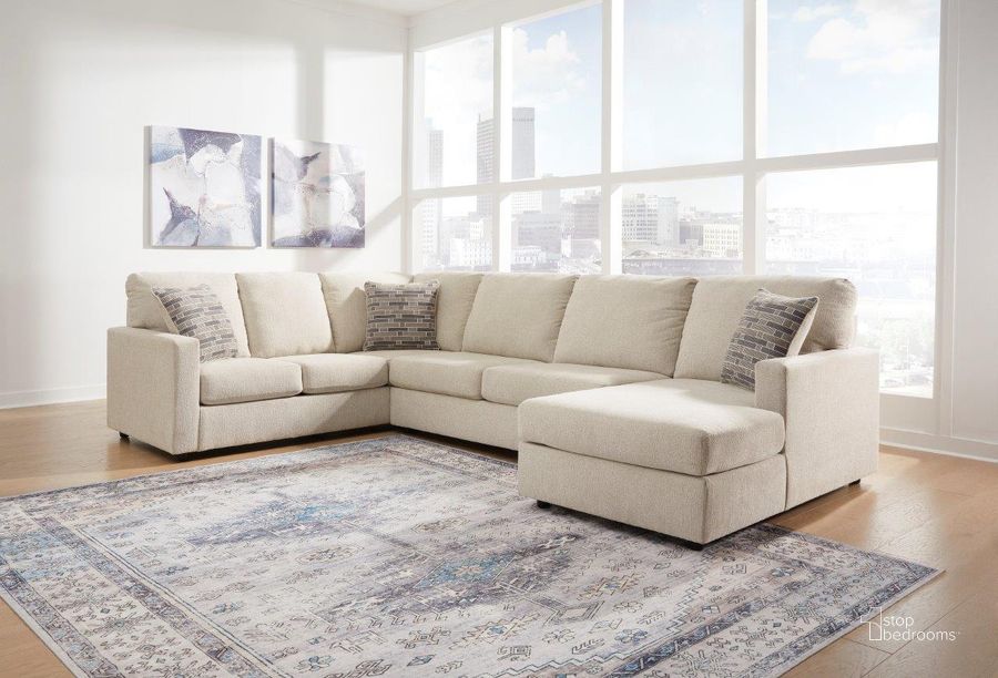 Edenfield 3-Piece RAF Corner Chaise Sectional In Linen by Ashley ...