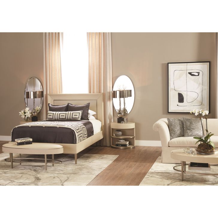 Ellipse Bench In Ivory by Global Views | 1StopBedrooms