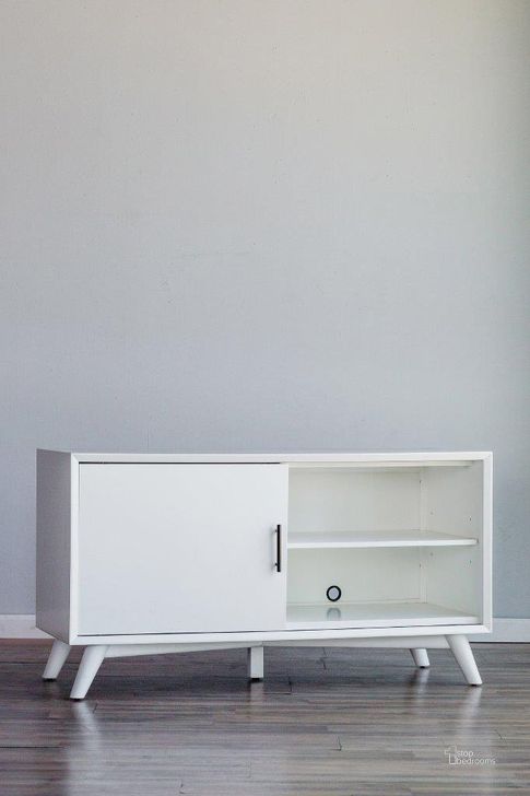 Flynn Small Tv Console In White by Alpine | 1StopBedrooms