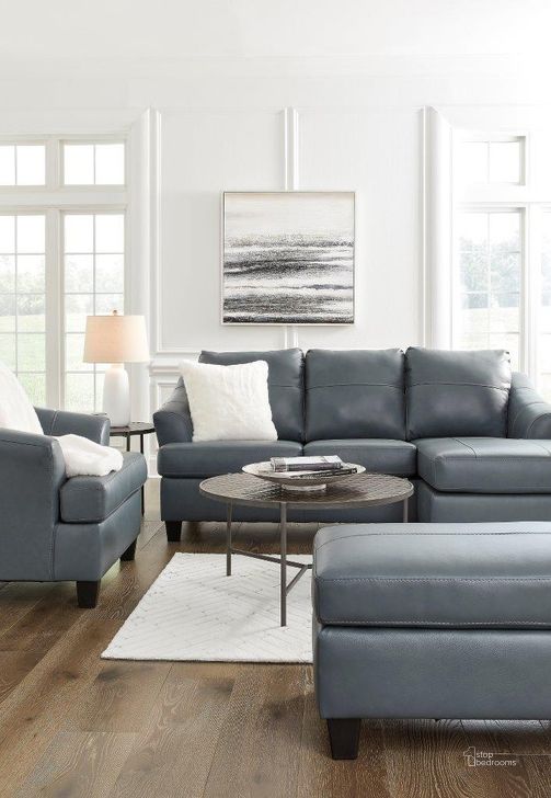 Genoa Sofa Chaise In Steel by Ashley Furniture | 1StopBedrooms